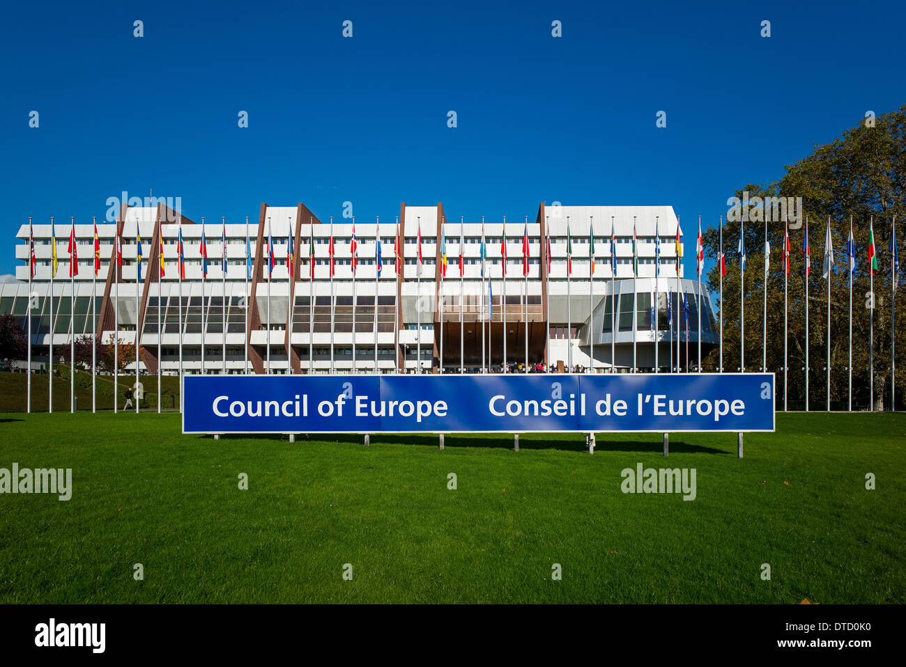 Council of Europe building and sign, Palais de l'Europe, Strasbourg ...
