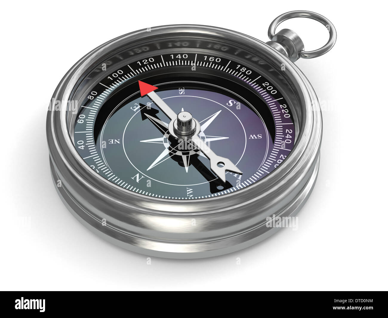 Silver compass on white isolated background. 3d Stock Photo - Alamy