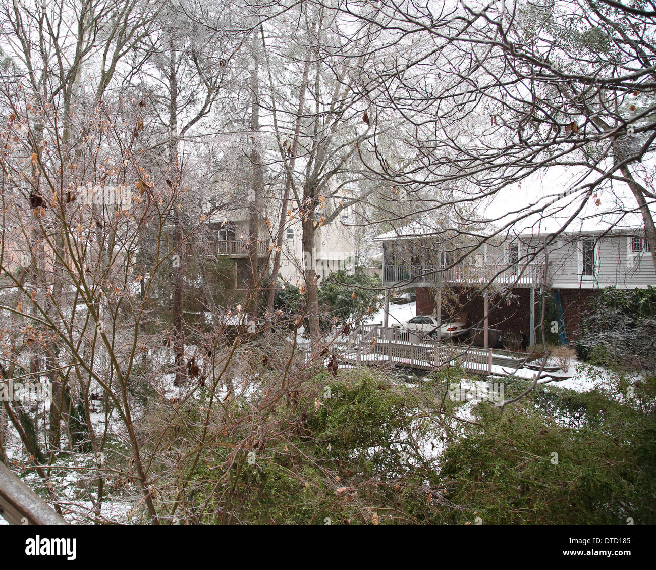 Columbia, South Carolina, USA. after freek snow and ice storm 12/02/14 ...