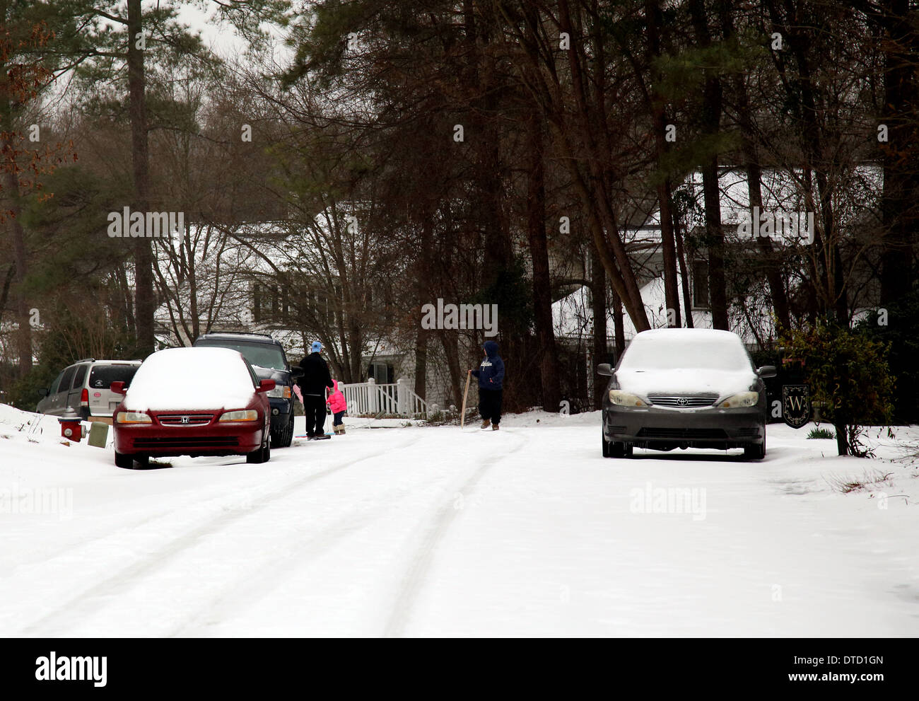 Columbia, South Carolina, USA. after freek snow and ice storm 12/02/14 ...