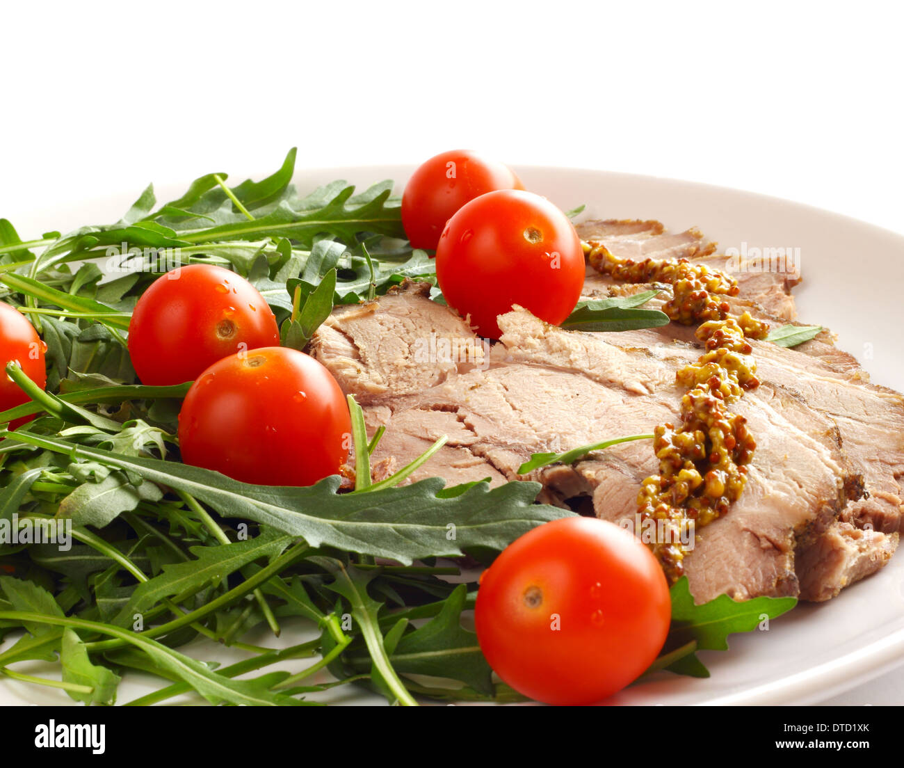 Sliced meat and vegetables, healthy eating dinner concept Stock Photo ...