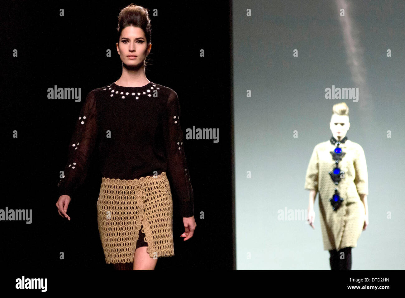 Madrid, Spain. 14th Feb, 2014. Models bei der Miguel Palacio Fashion ...
