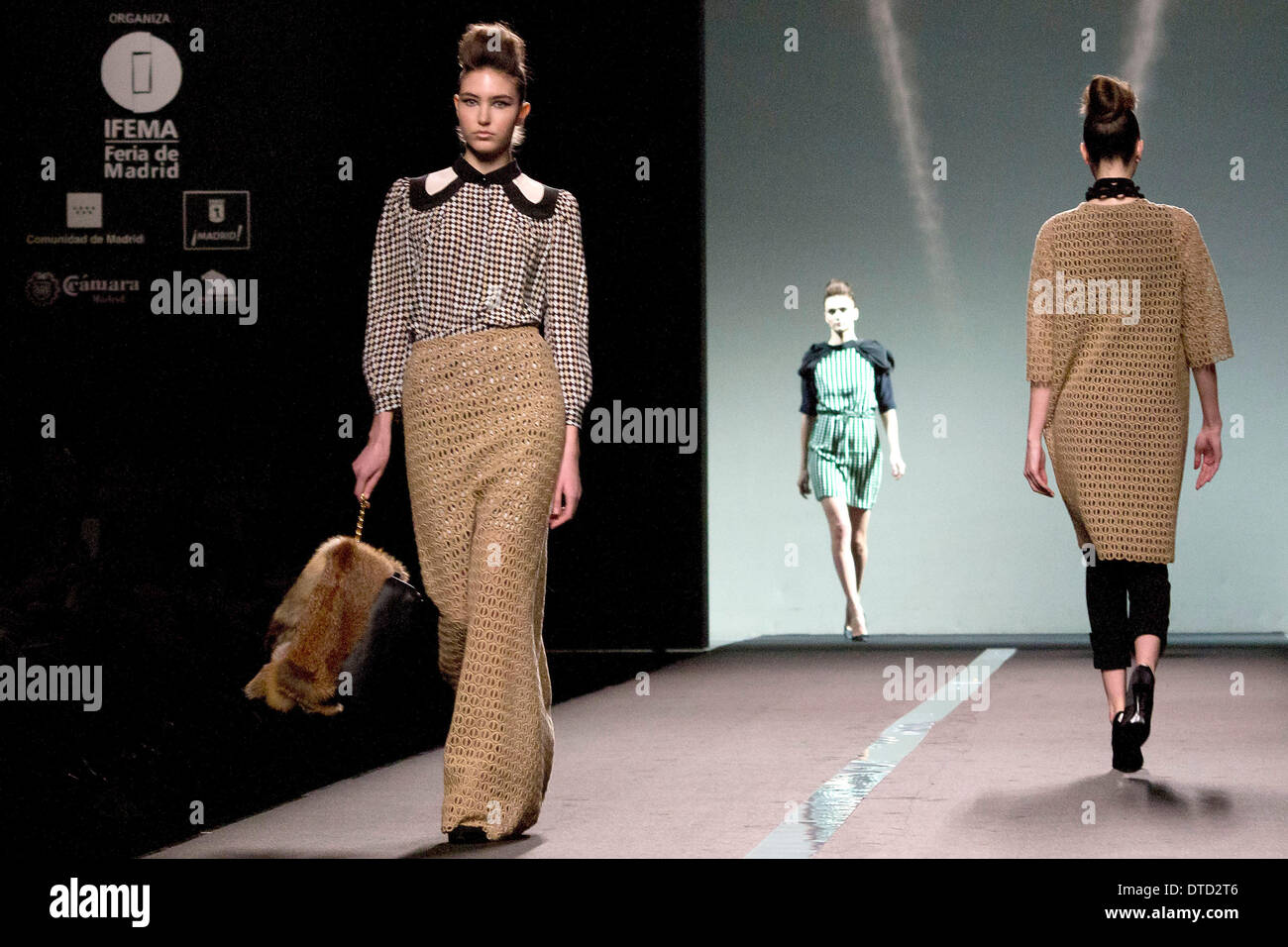 Madrid, Spain. 14th Feb, 2014. Models bei der Miguel Palacio Fashion ...