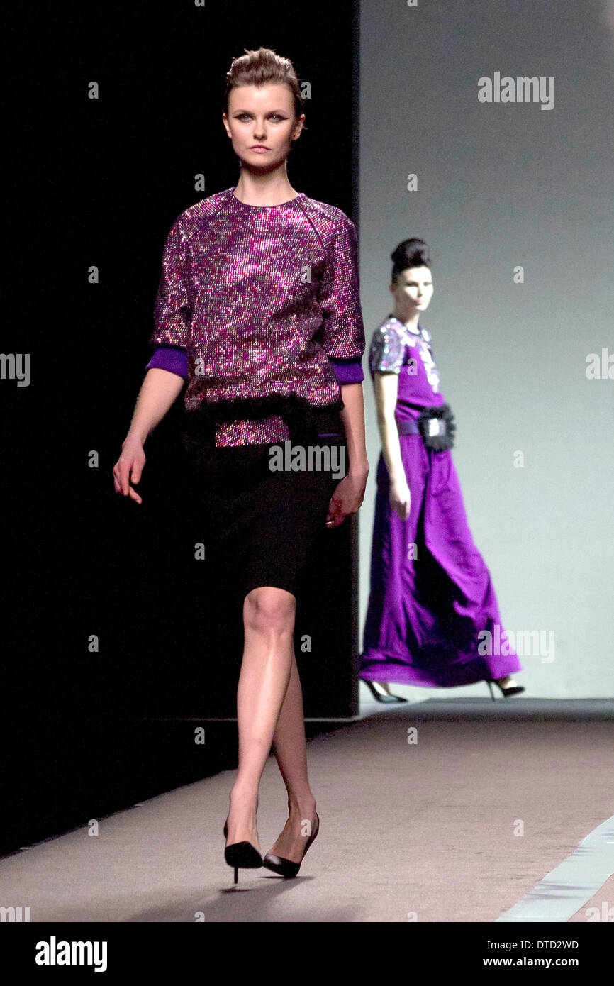 Madrid, Spain. 14th Feb, 2014. Models bei der Miguel Palacio Fashion ...