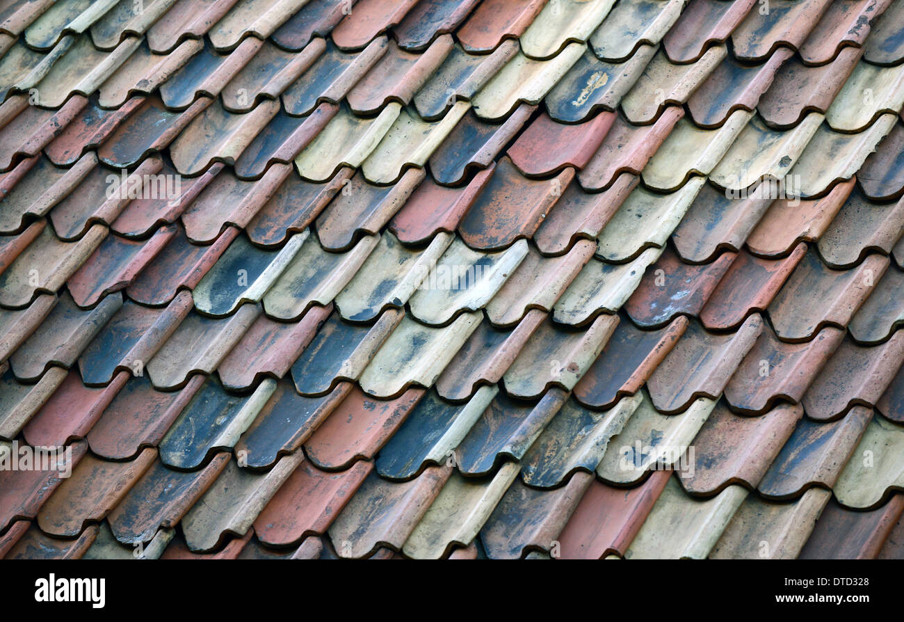 Roof tiles of old house Stock Photo - Alamy