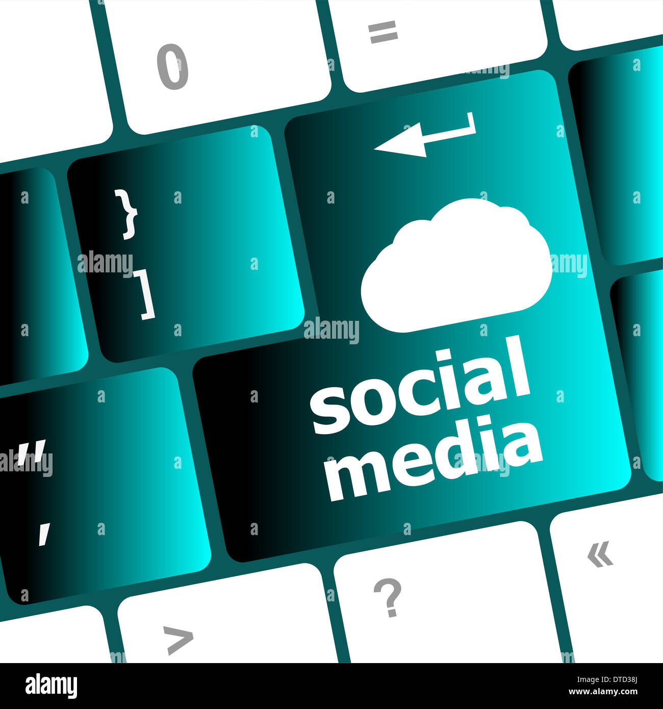 Social media keyboard button Stock Photo - Alamy