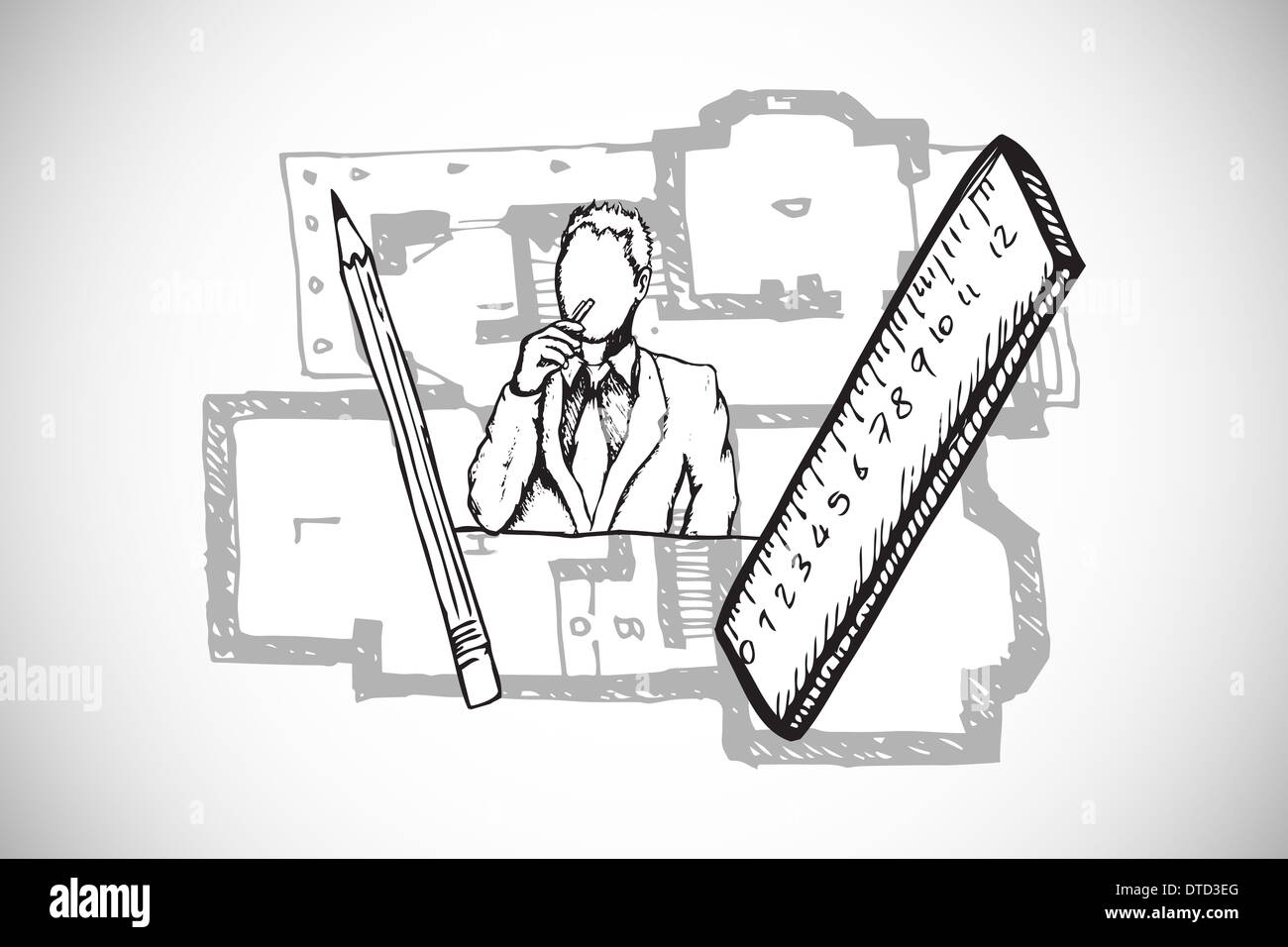 Composite image of architect doodle Stock Photo - Alamy