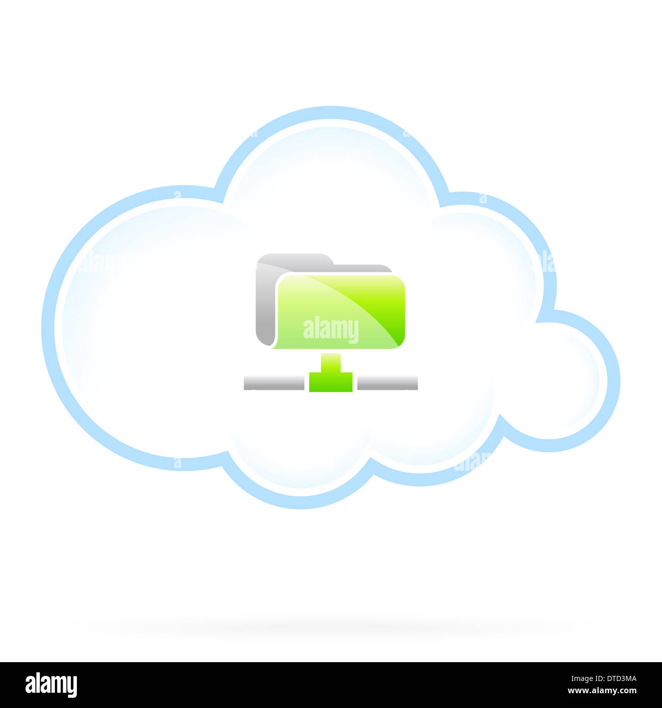 Shared Cloud Folder Icon isolated on white Stock Photo - Alamy