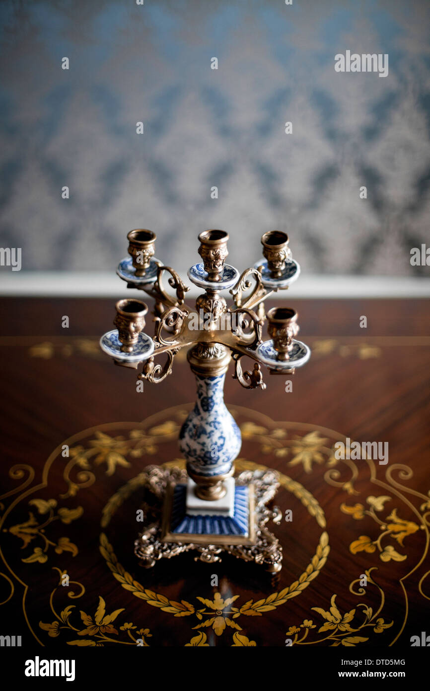 Color shot of a beautiful vintage candlestick Stock Photo - Alamy