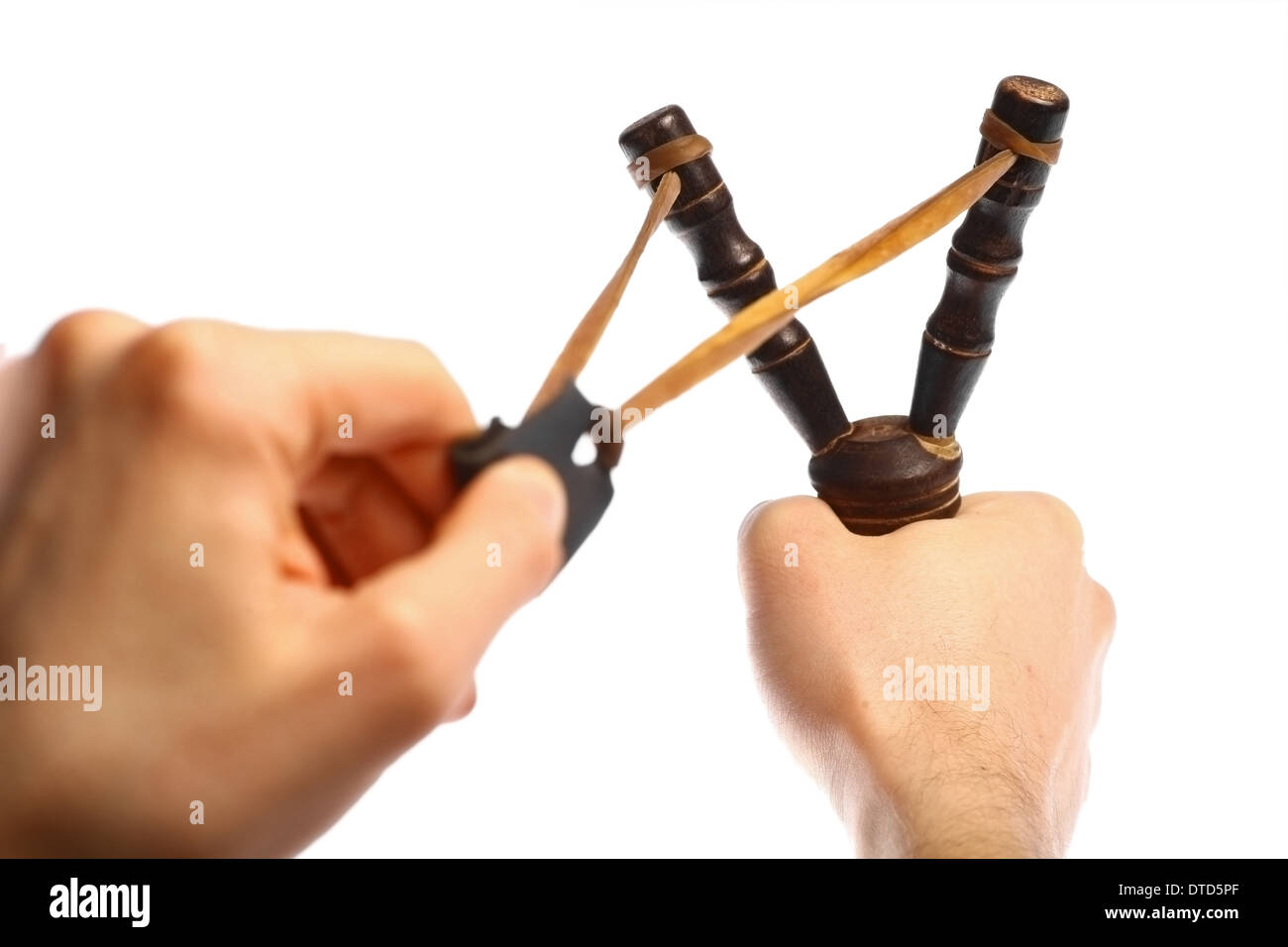 Color shot of a vintage slingshot, on white Stock Photo - Alamy