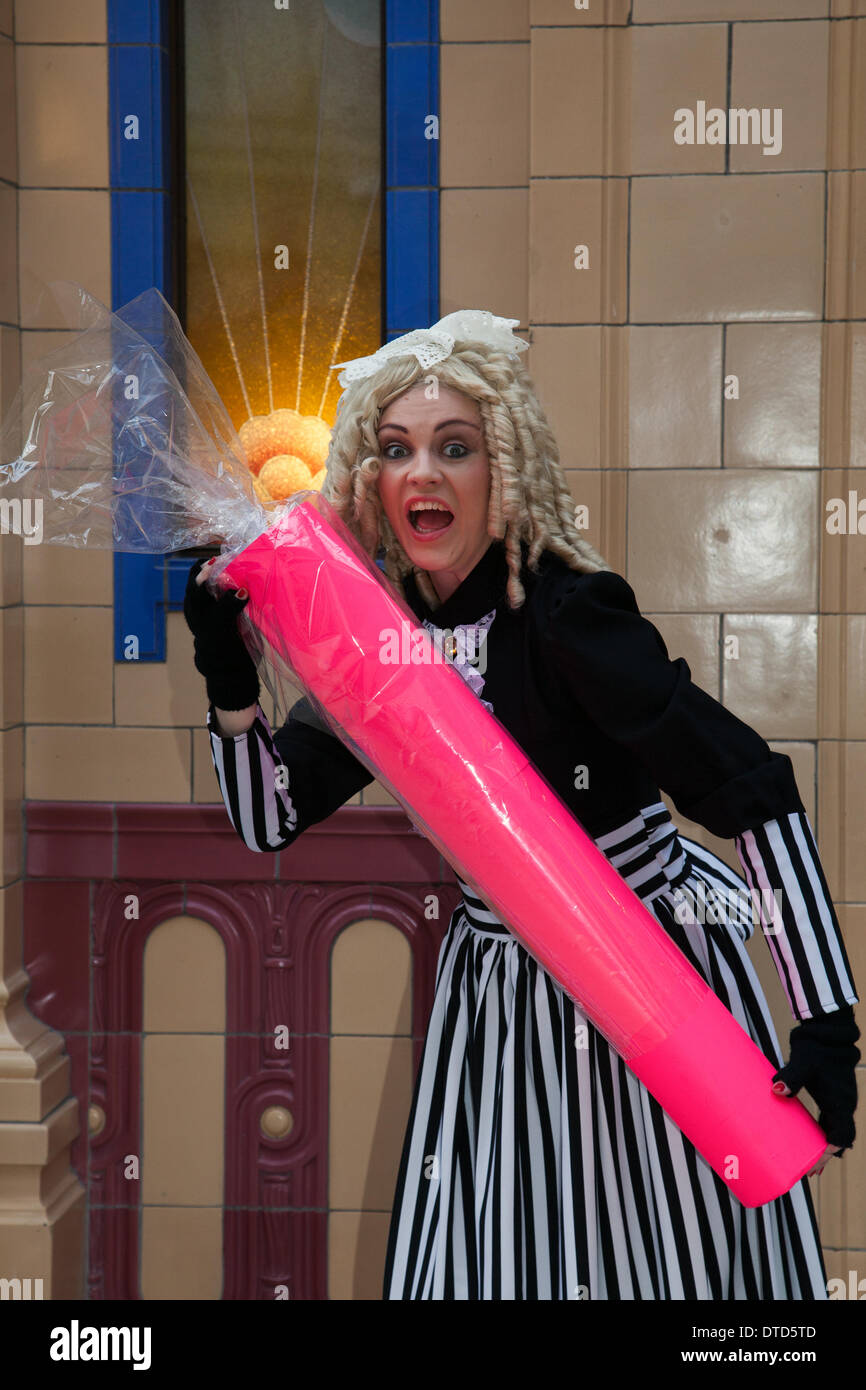 Giant stick of rock Blackpool Lancashire, UK 'Lady Ethel, Annabel ...