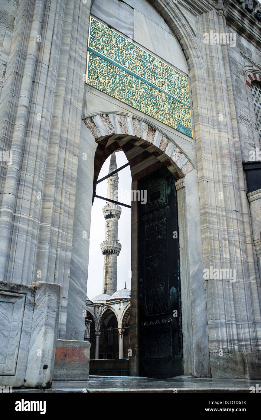 Huge gate entrance into Blue Mosque, Istanbul, Turkey Stock Photo - Alamy