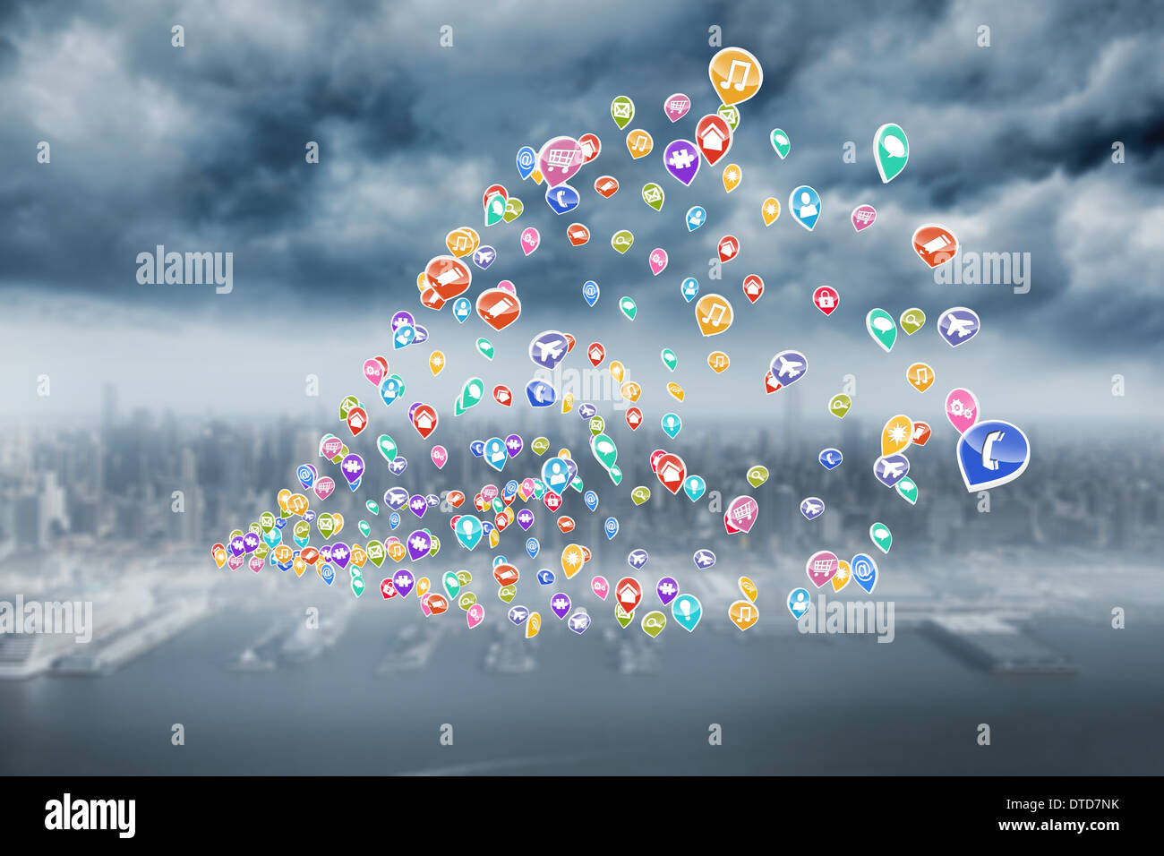 Composite image of colourful computer applications Stock Photo - Alamy