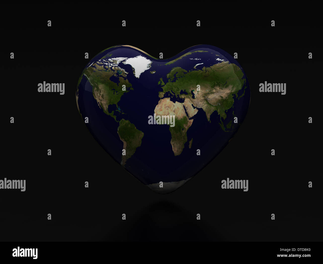 Hearth world map love abstract Stock Photo - Alamy