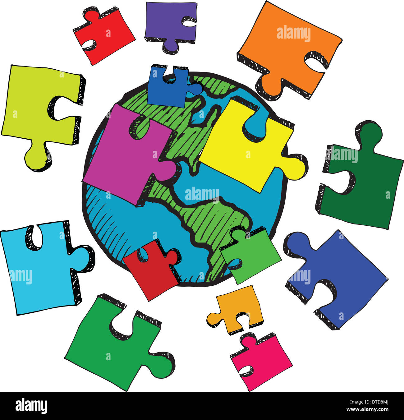 Jigsaw puzzle world map hi-res stock photography and images - Alamy