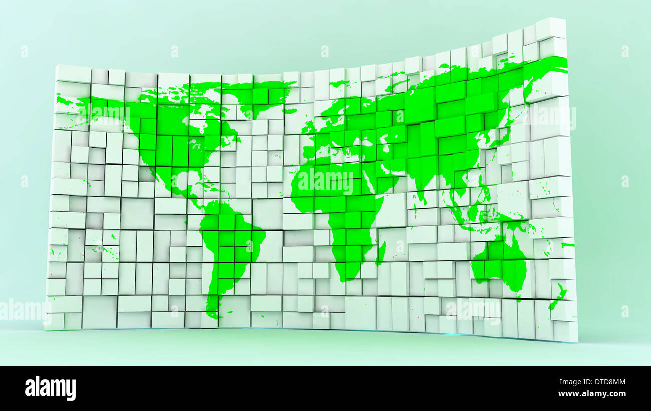 World block map panel Stock Photo - Alamy