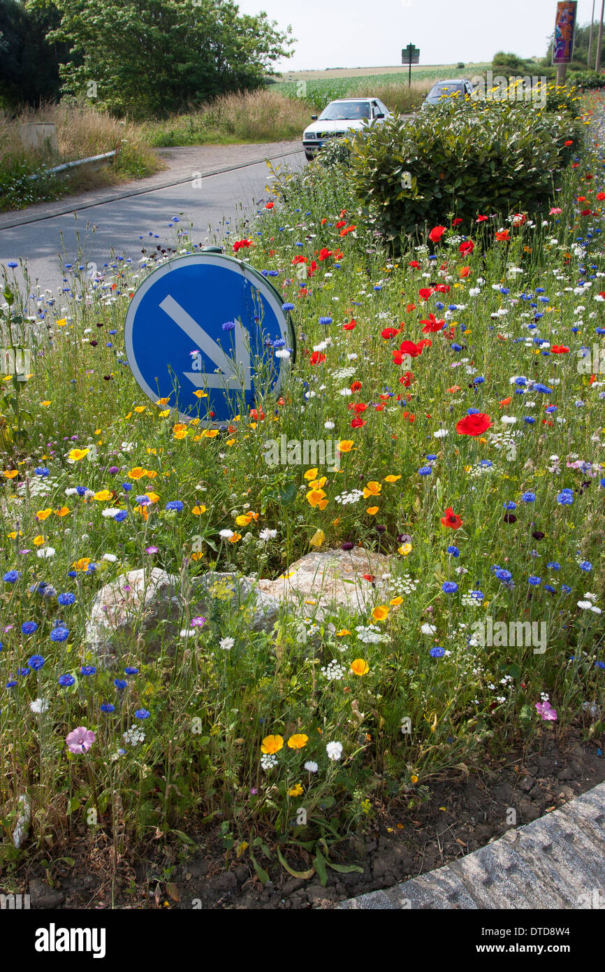 Traffic island flower bed hi-res stock photography and images - Alamy