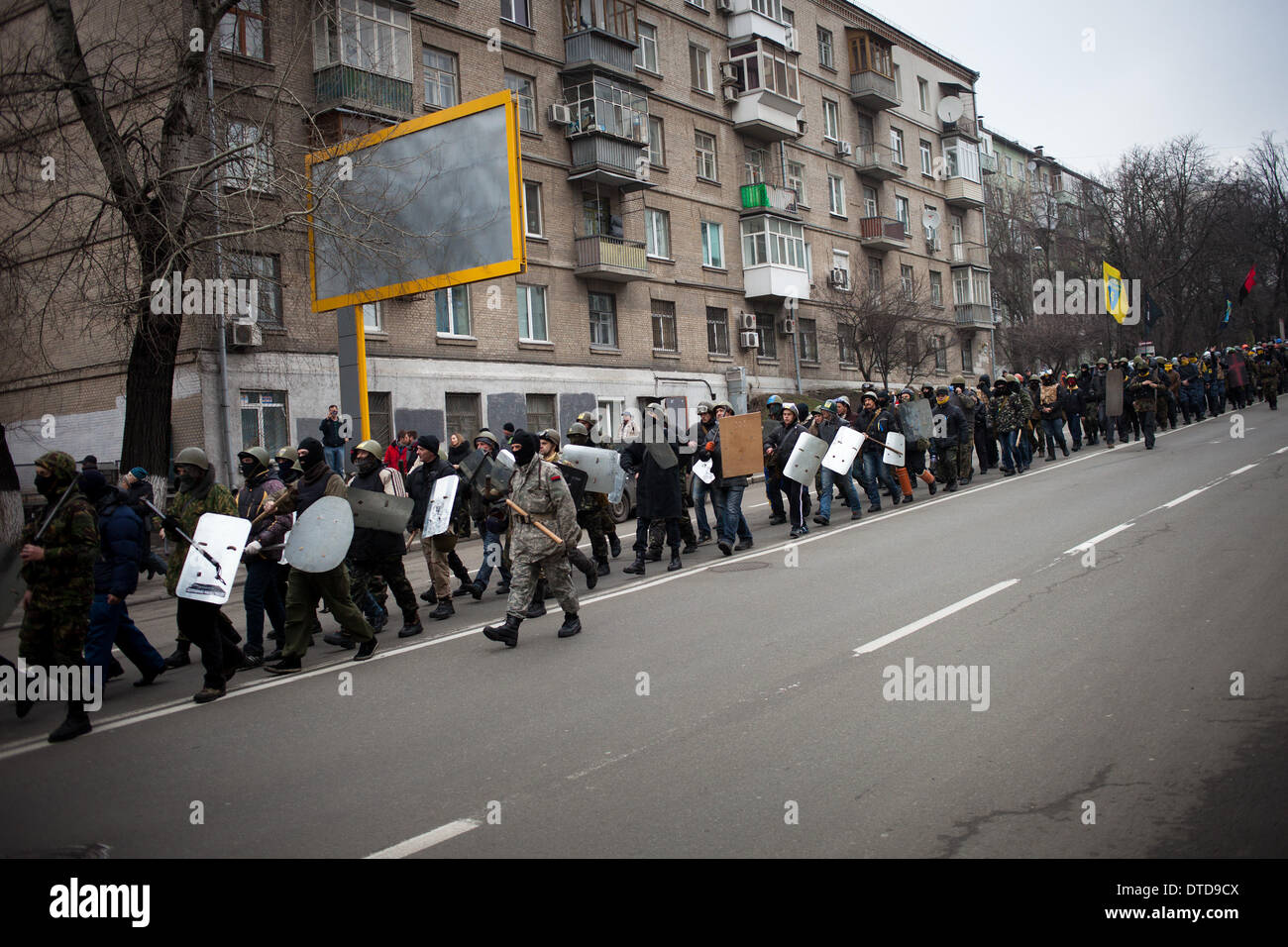 Kiev, Ukraine. 14th Feb, 2014. Anti-government protesters take part in ...