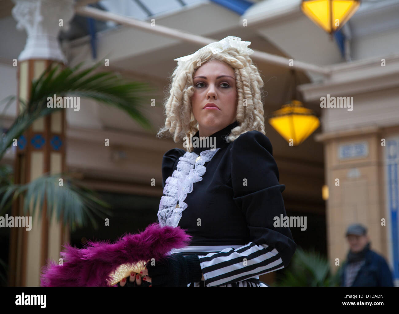 Blackpool, Lancashire, UK 15th February, 2014. 'Dr Cocker' wearing ...