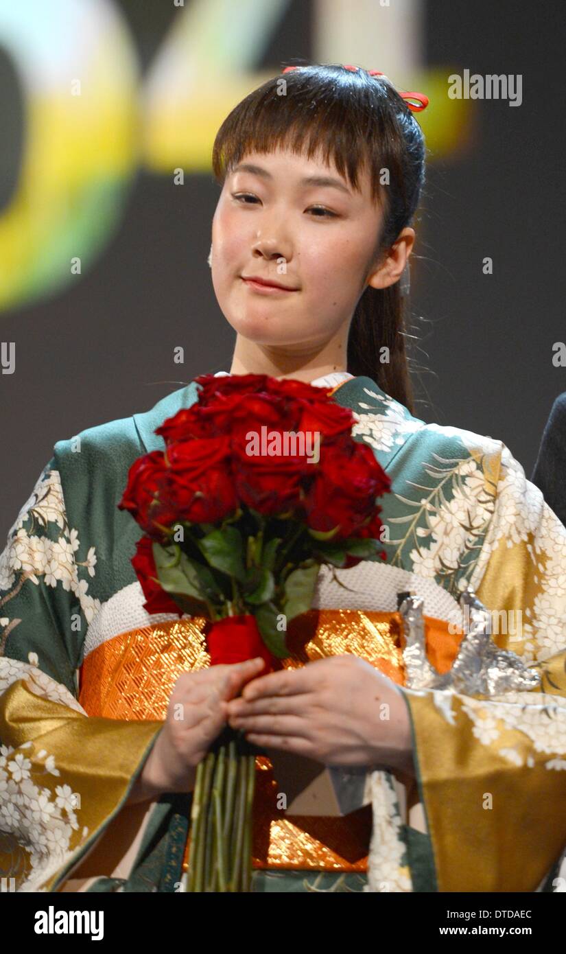Berlin, Germany. 15th Feb, 2014. Japanese actress Haru Kuroki receives ...