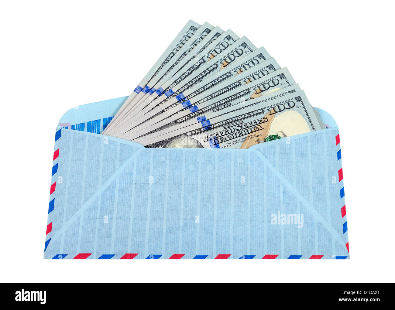 Envelope with cash in dollars isolated on white background Stock Photo ...