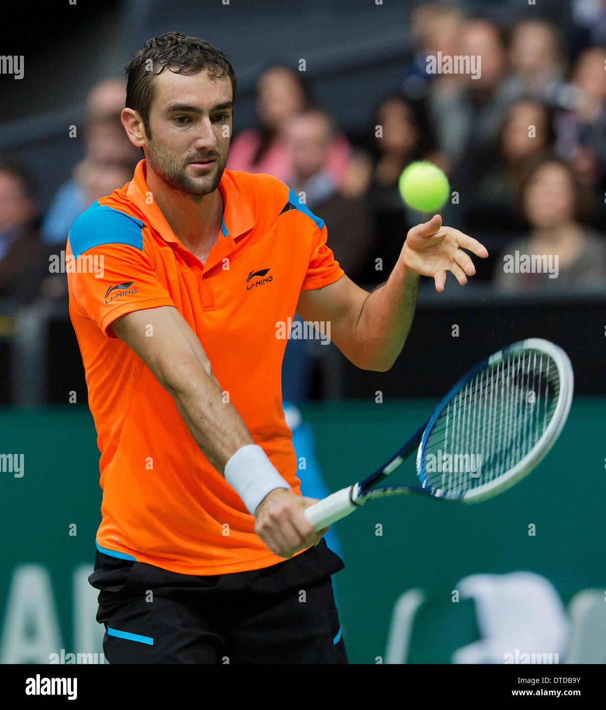 Rotterdam, The Netherlands. 15th Feb, 2014. Marin Cilic(KRO) playing ...