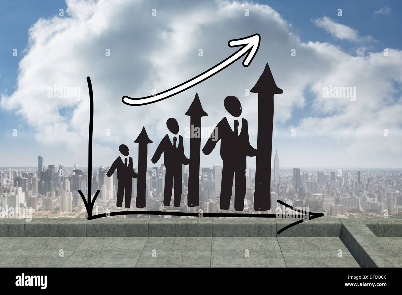 Composite image of human resource bar chart Stock Photo - Alamy