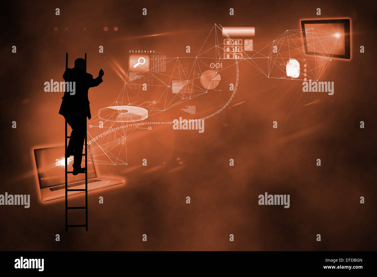 Composite image of file transfer background Stock Photo - Alamy