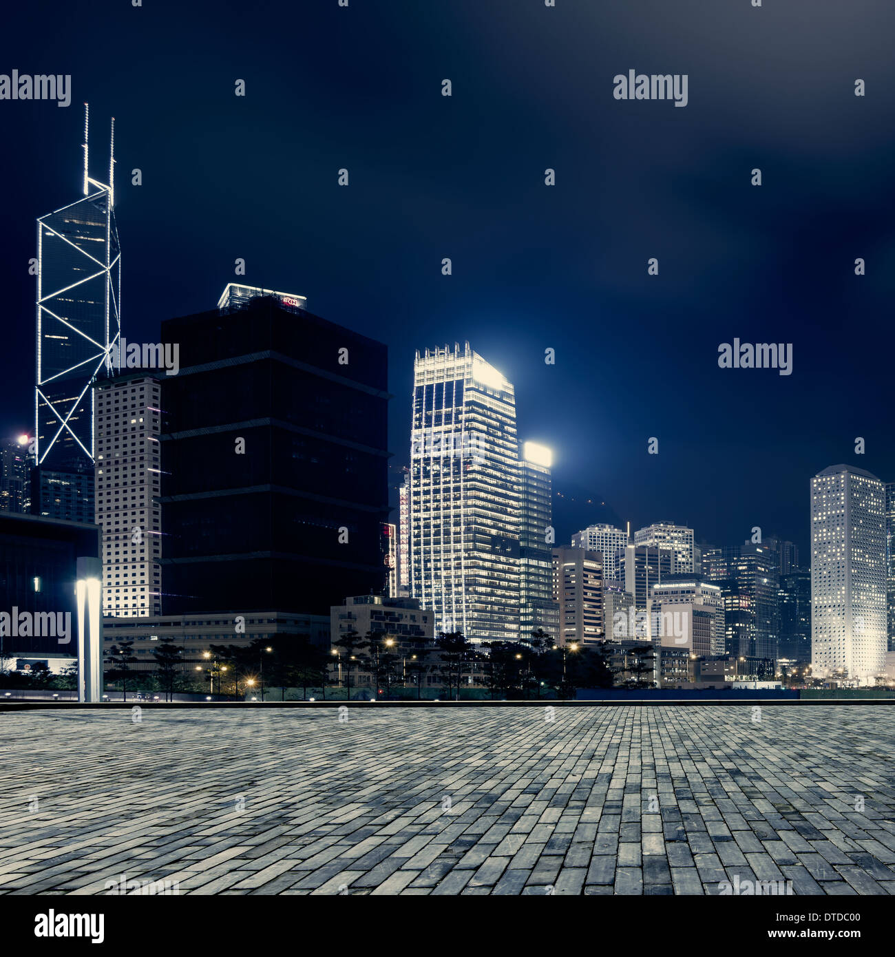 The city square at night Stock Photo - Alamy
