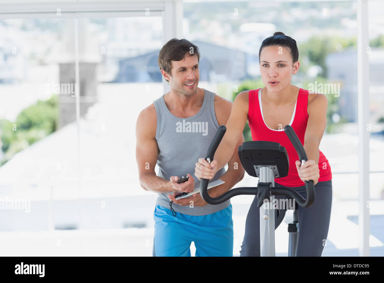 Male instructor female spinning hi-res stock photography and images - Alamy