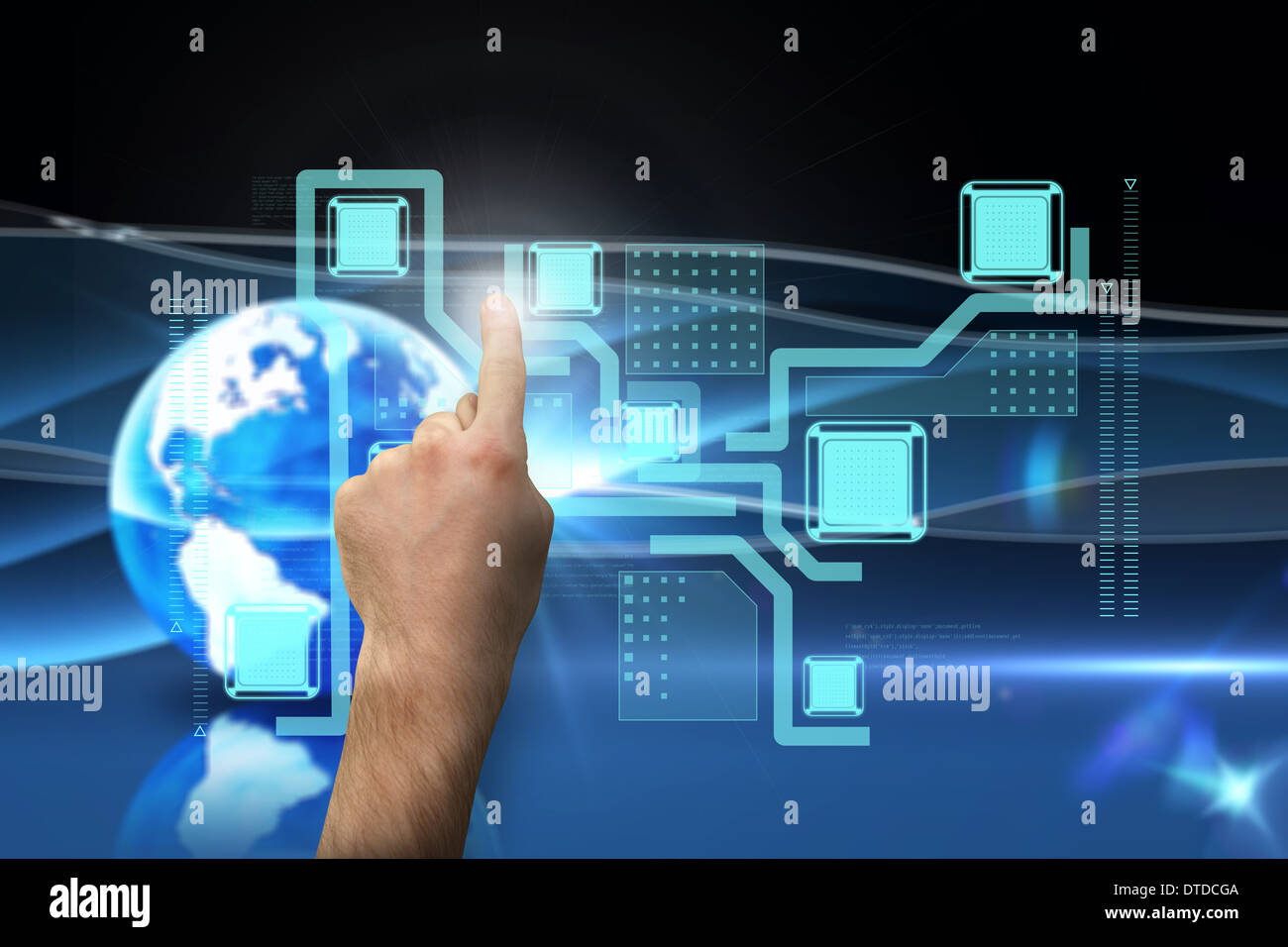 Composite image of hand pointing Stock Photo - Alamy