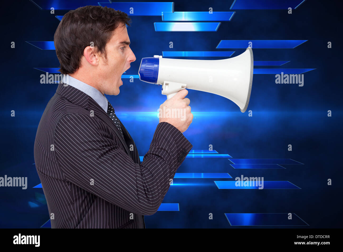 Yelling man profile hi-res stock photography and images - Alamy