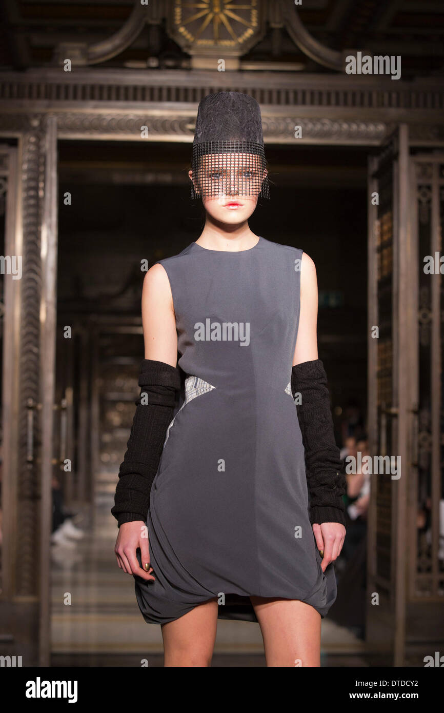 15 February 2014, London, England, UK. A model walks the runway at the ...