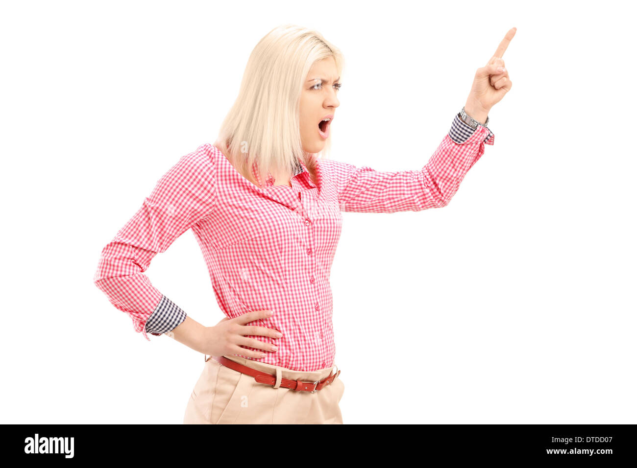 Angry woman pointing finger hi-res stock photography and images - Alamy