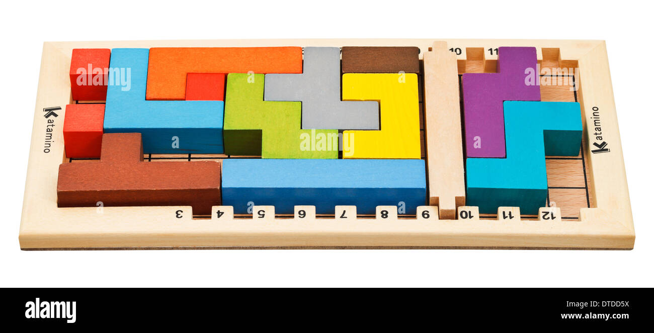 Katamino - puzzle board game isolated on white background Stock Photo ...