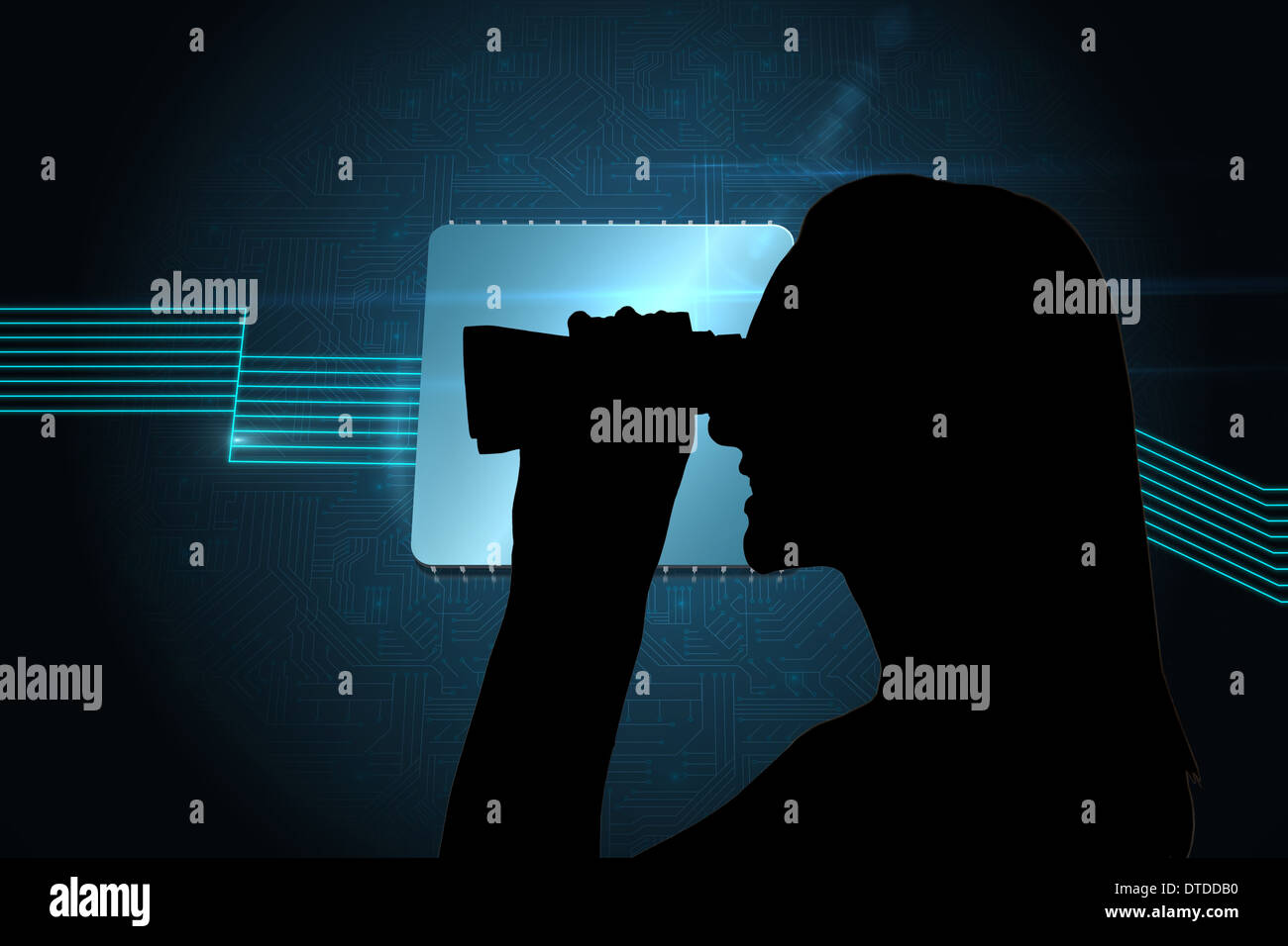 Composite image of shiny square on black background Stock Photo - Alamy