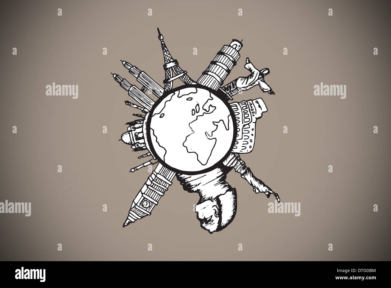 Composite image of landmarks around the world Stock Photo - Alamy