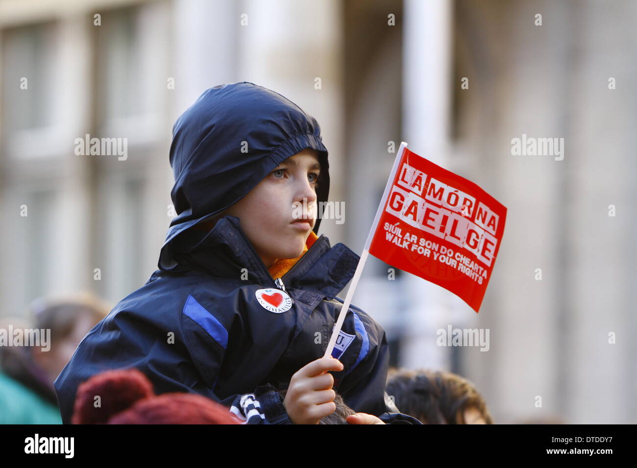 Dublin, Ireland. 15th February 2014. A young boy is pictured, holding a ...