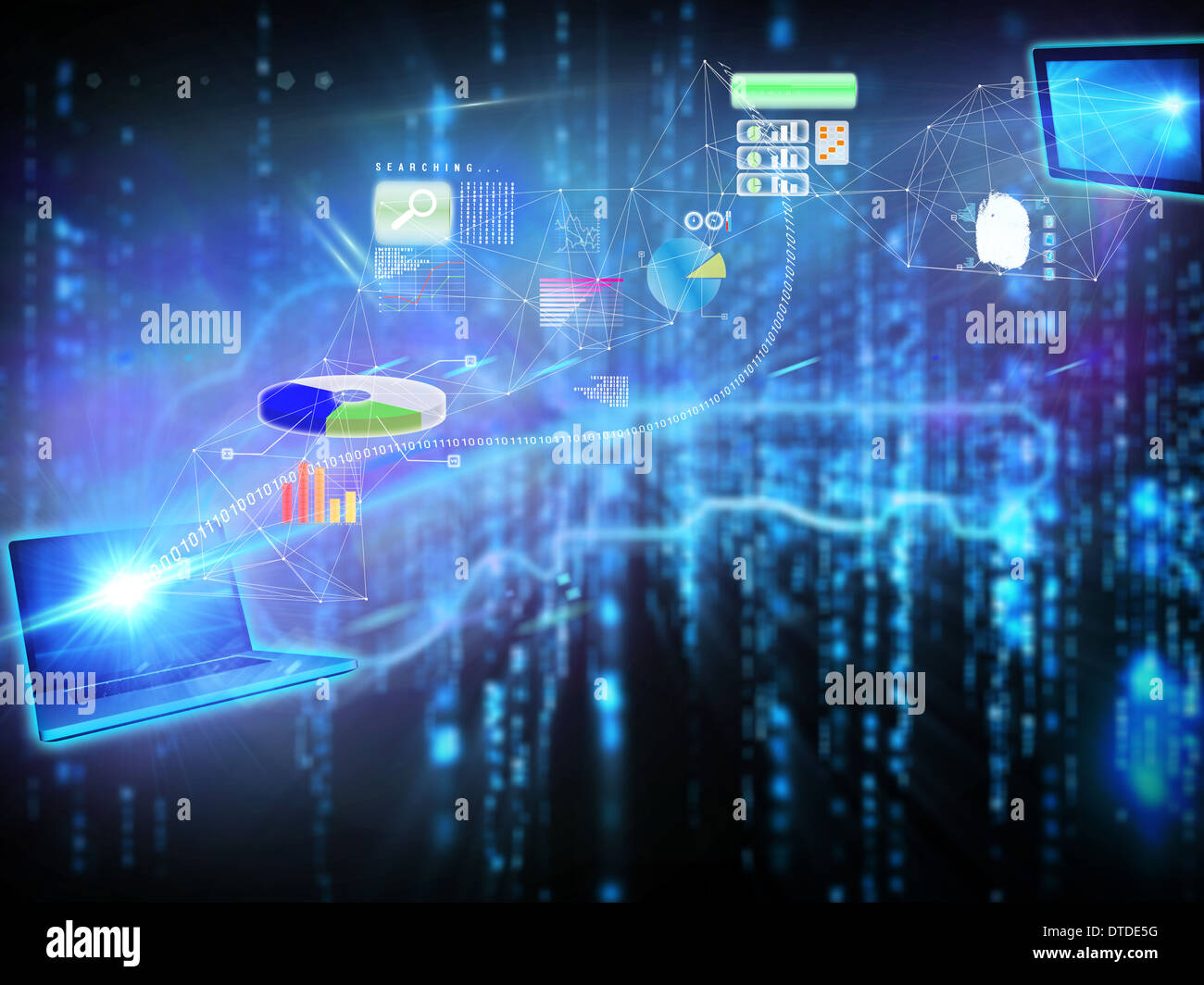 Composite image of file transfer background Stock Photo - Alamy