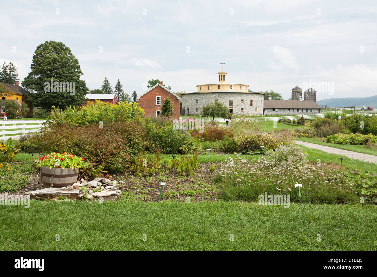 Beautiful round stone barn at the Hancock Shaker Village in ...