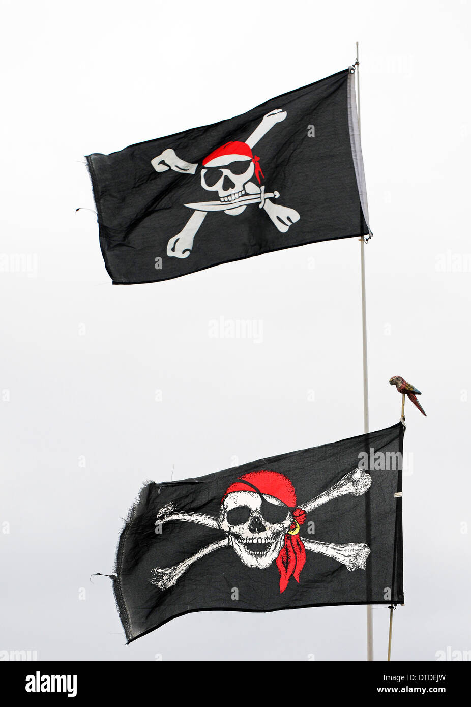 Two Pirate Flags Stock Photo - Alamy