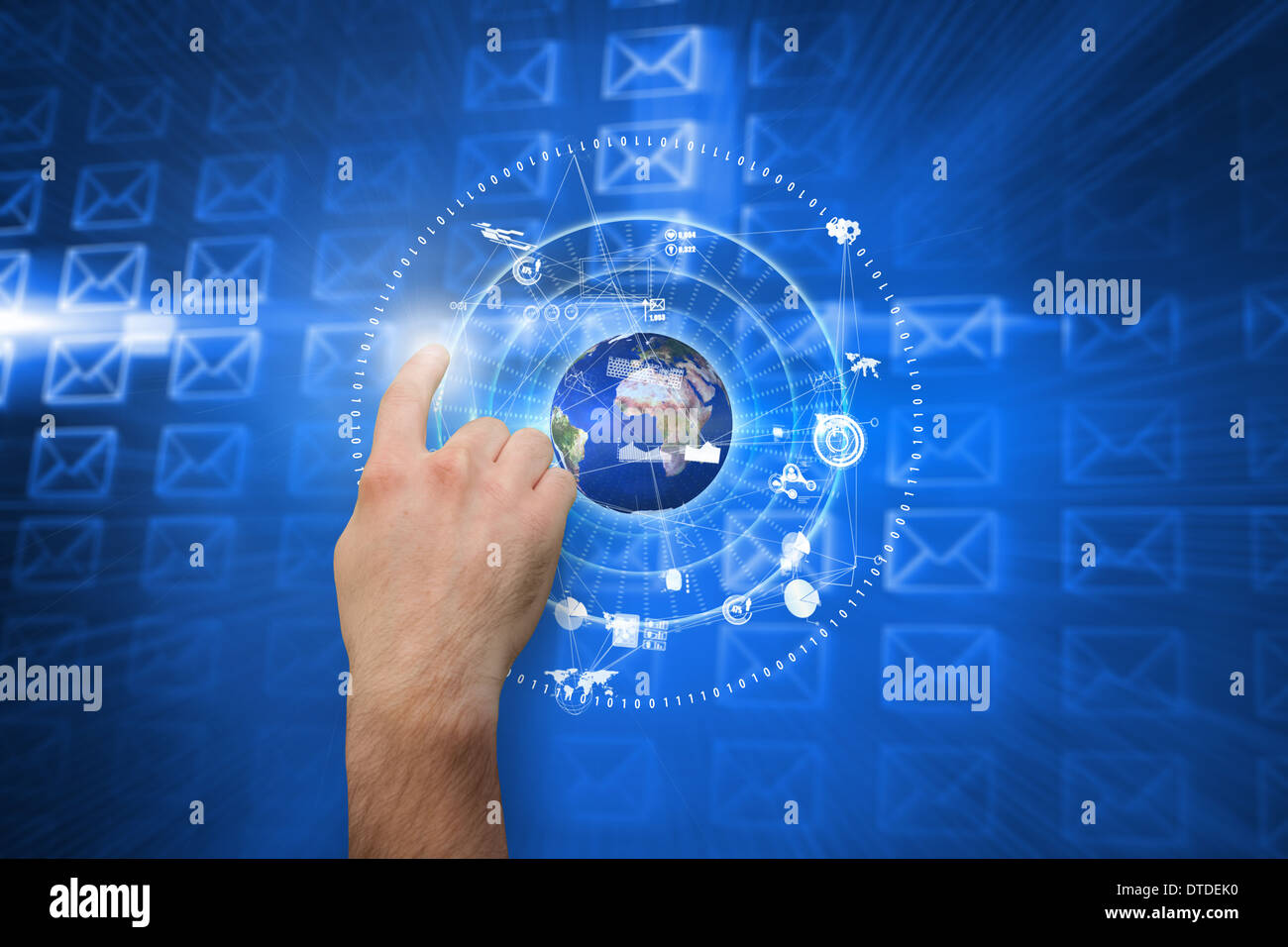 Composite image of hand pointing Stock Photo - Alamy