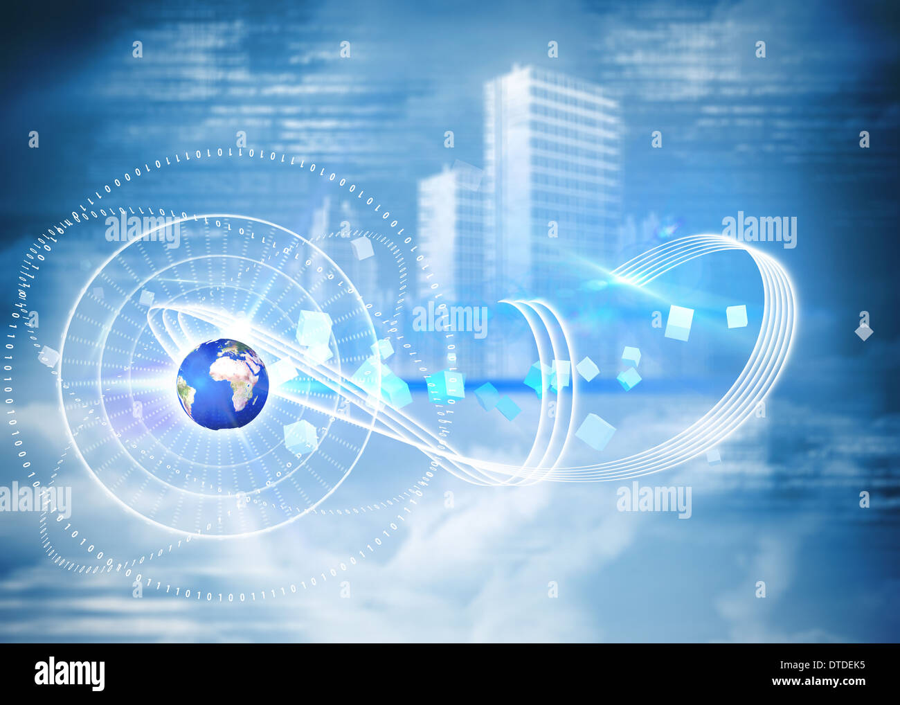 Composite image of global technology background Stock Photo - Alamy