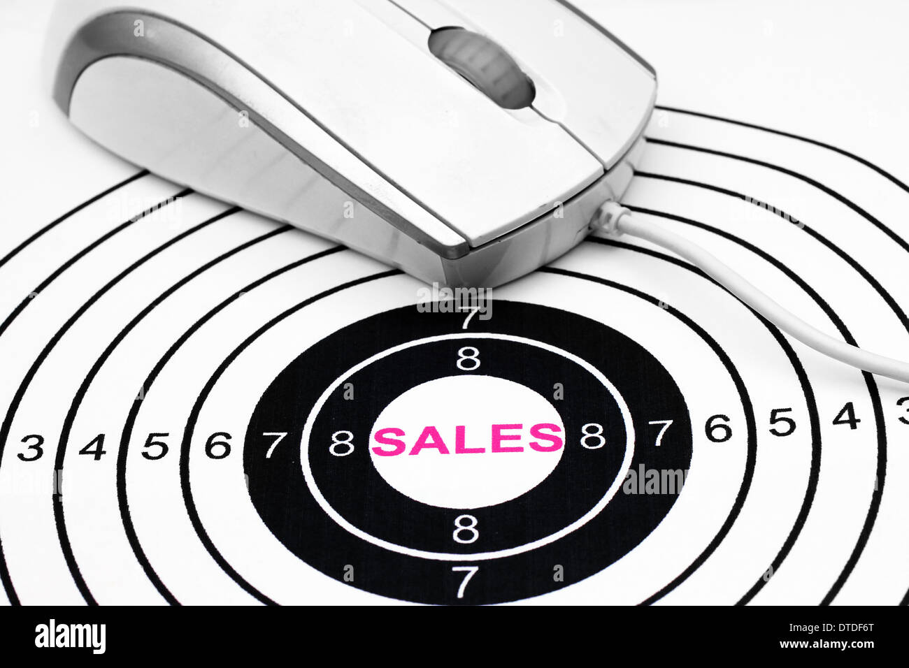 Sales text on target Stock Photo - Alamy