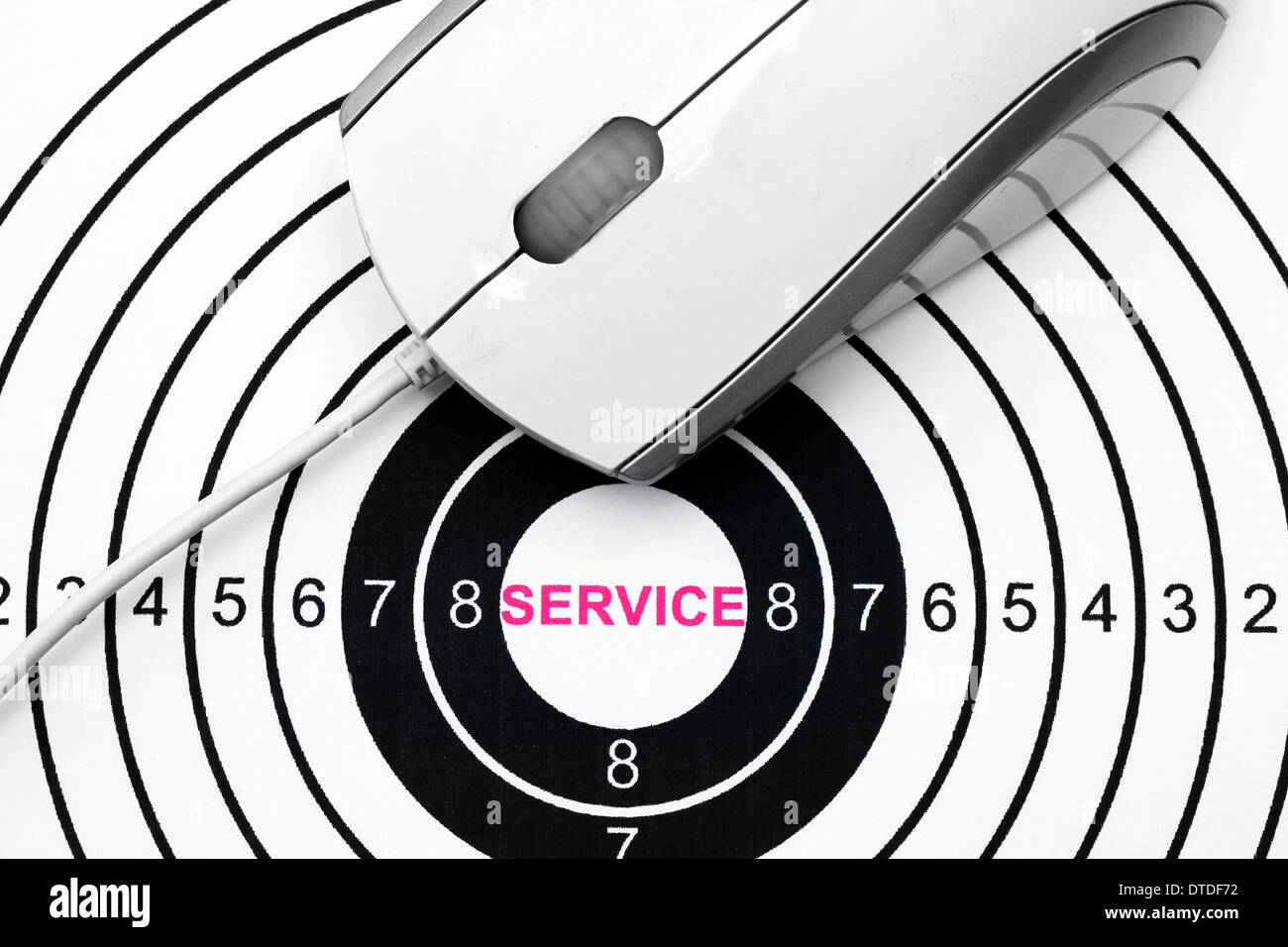 Service text on target Stock Photo - Alamy