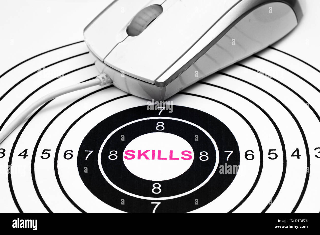 Skills text on target Stock Photo - Alamy