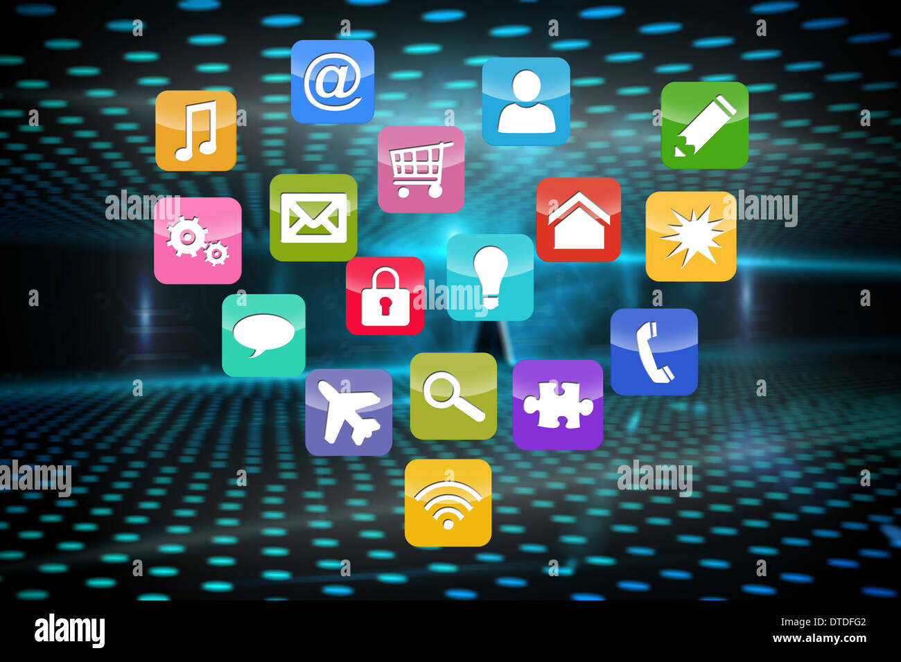 Composite image of colourful computer applications Stock Photo - Alamy