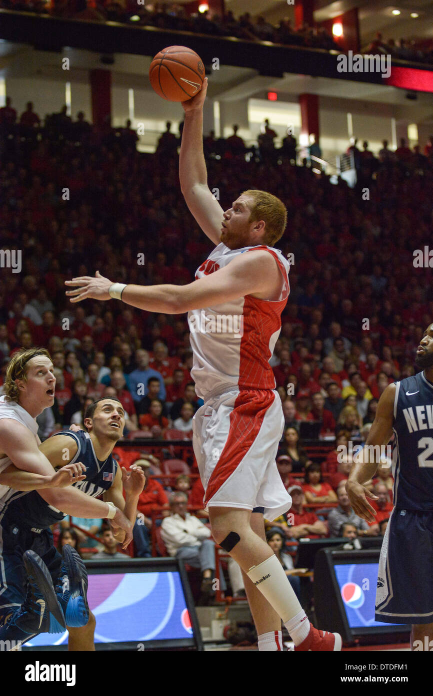 Feb 15, 2014: New Mexico Lobos center Alex Kirk #53 in action during ...
