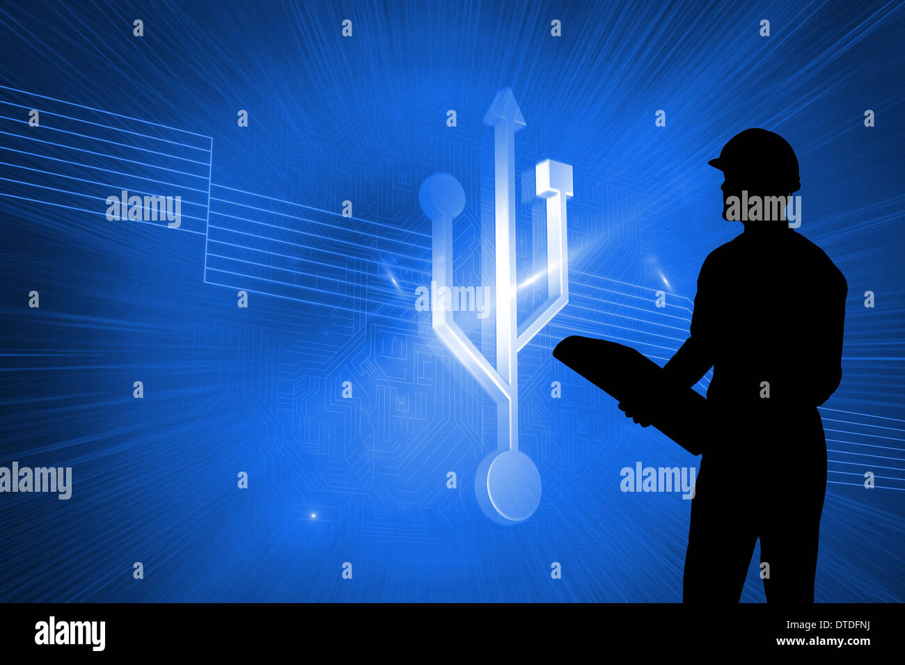 Composite image of digitally generated connection sign Stock Photo - Alamy