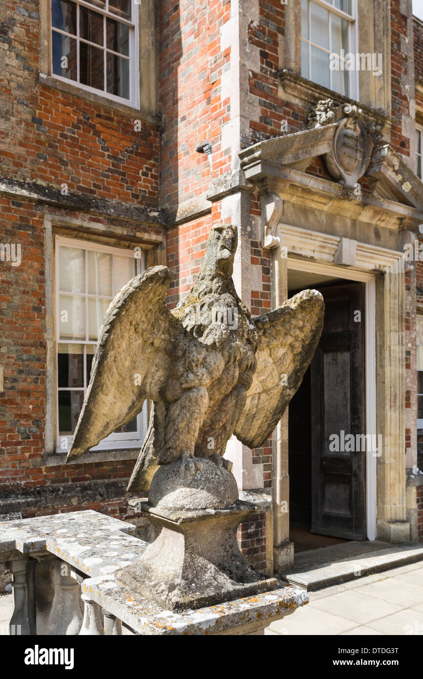 Impressive stone statue of an eagle with outspread wings at the Tudor ...